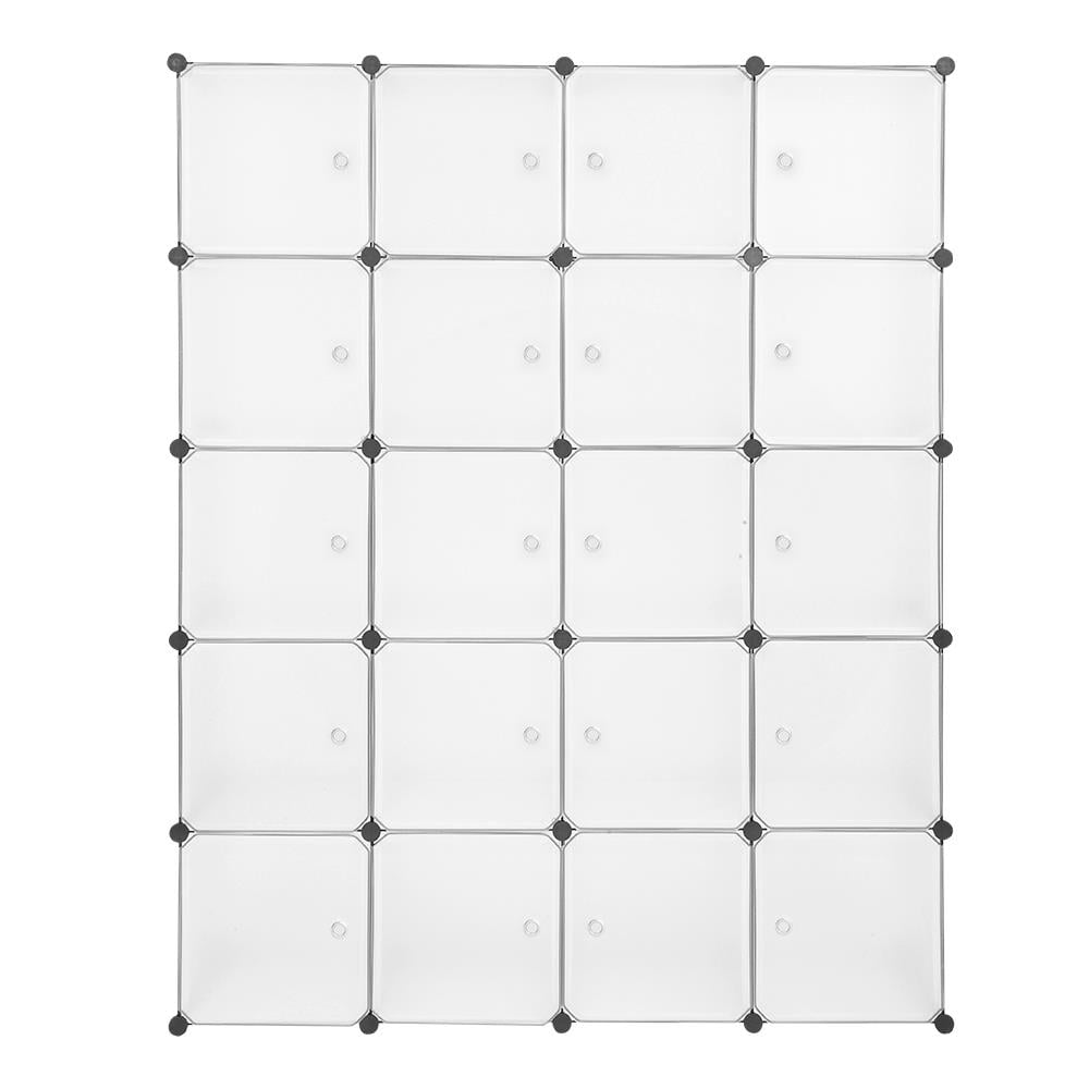 Winado 20-Cube DIY Plastic Shoe Rack Modular Shelving Storage Cabinet ...