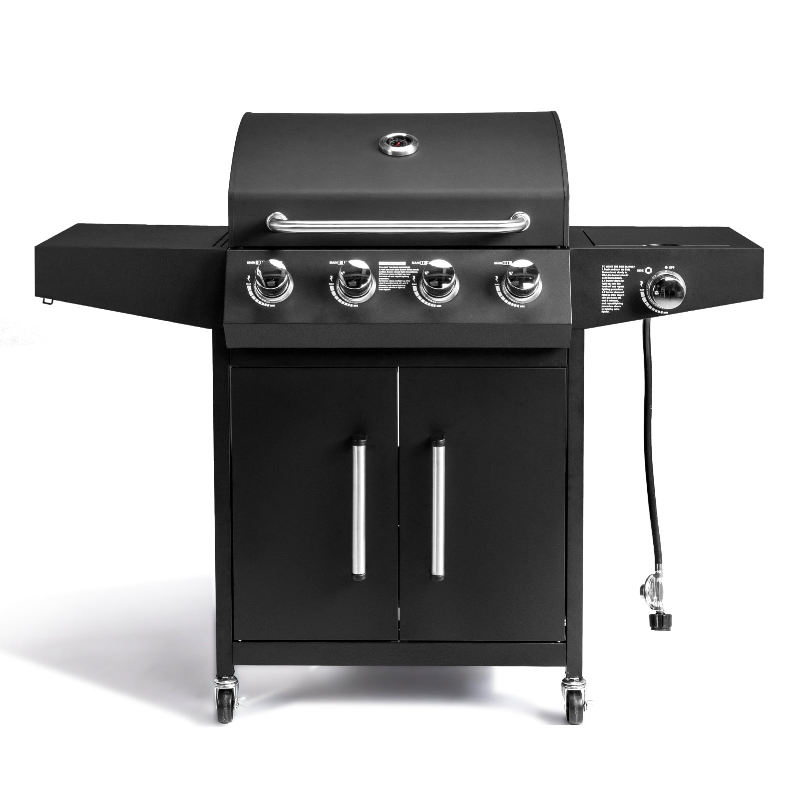 Winado 4-Burner Propane Gas Grill, BBQ Grill with Thermometer for ...