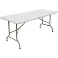 Winado 6ft Folding Table, Portable Picnic Party Dining Camp White Table ...