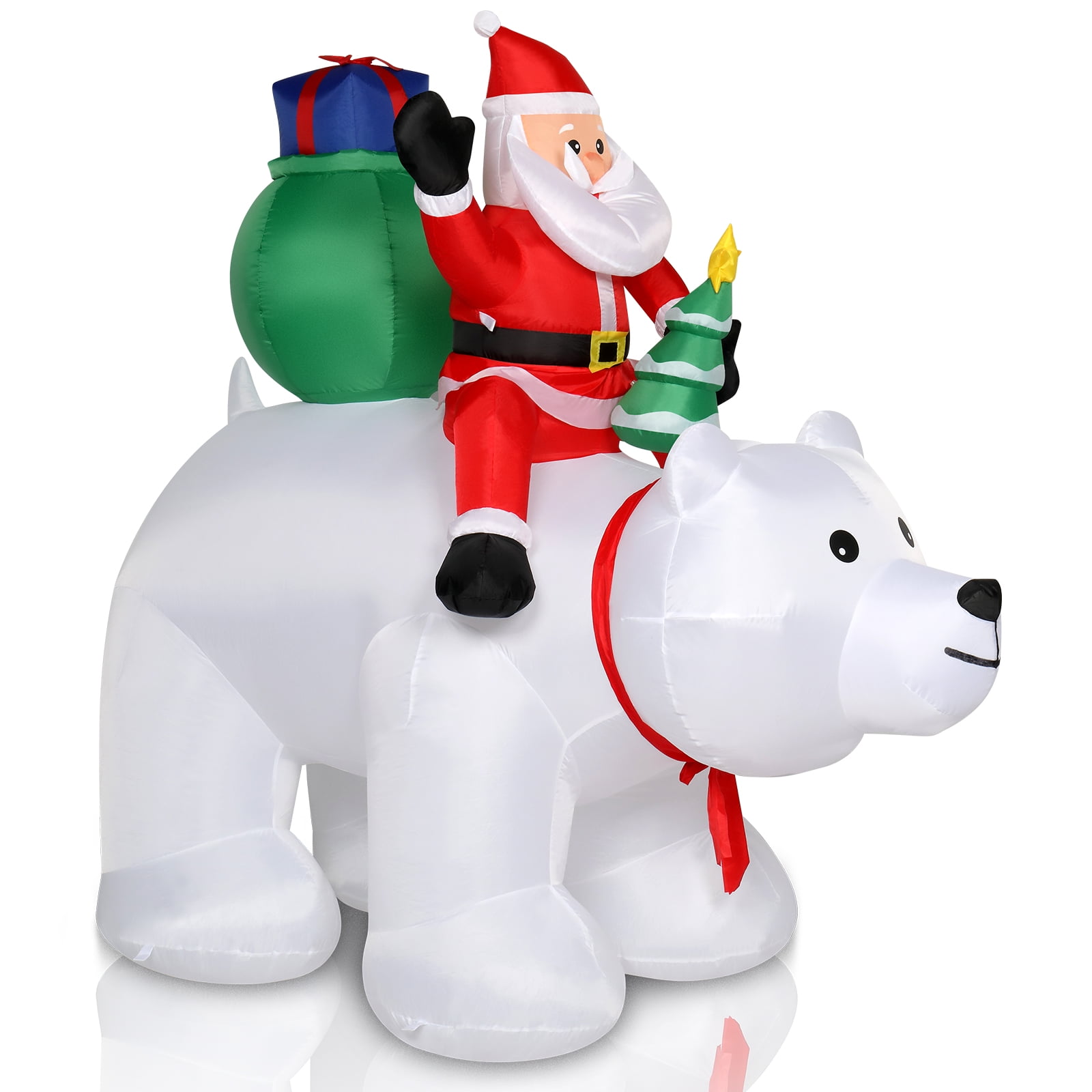 Winado 8Ft Inflatable Santa Claus & Polar Bear Christmas Outdoor Year ...