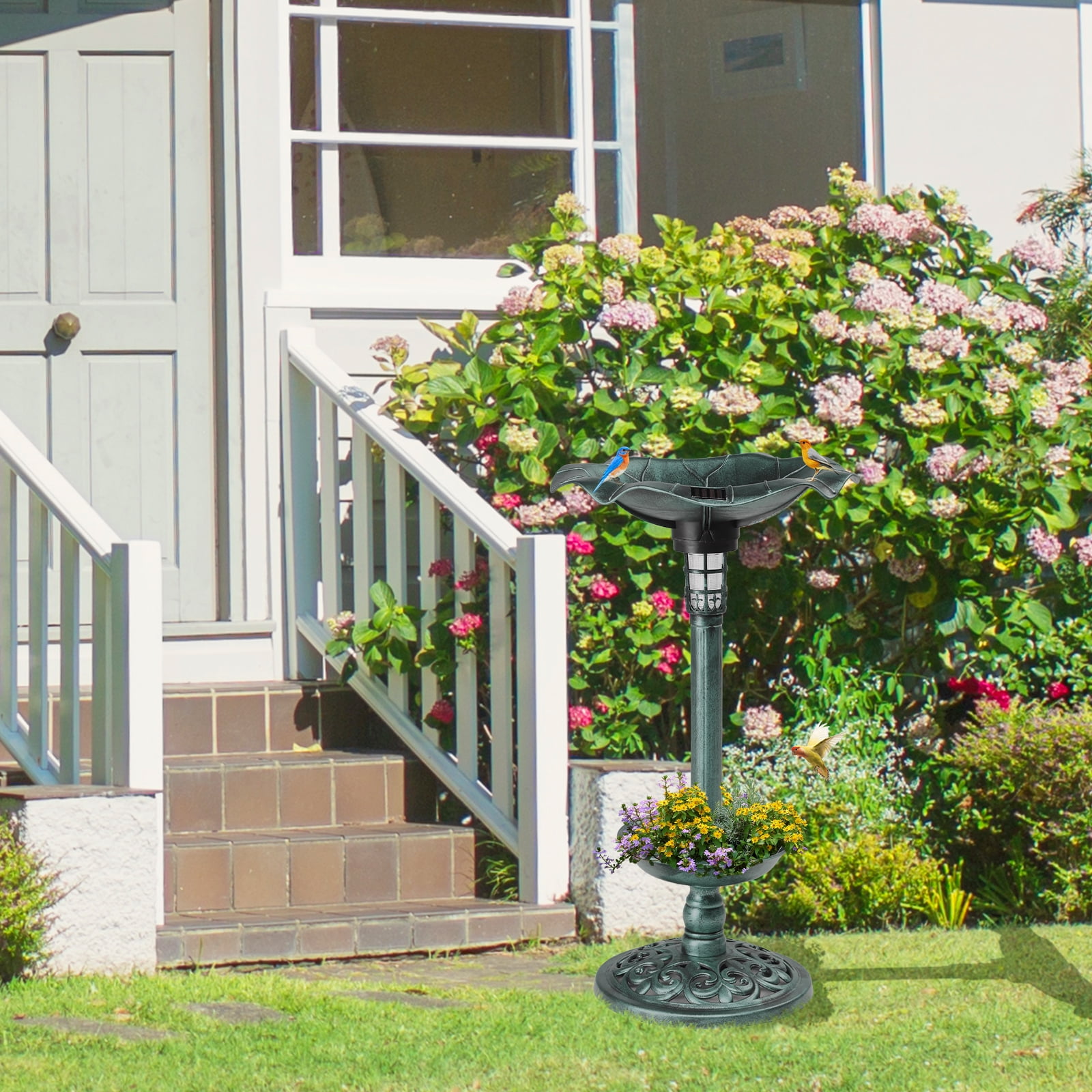 Winado Free Standing Bird Bath for Outdoors, 28" H Bird Bath Feeder ...