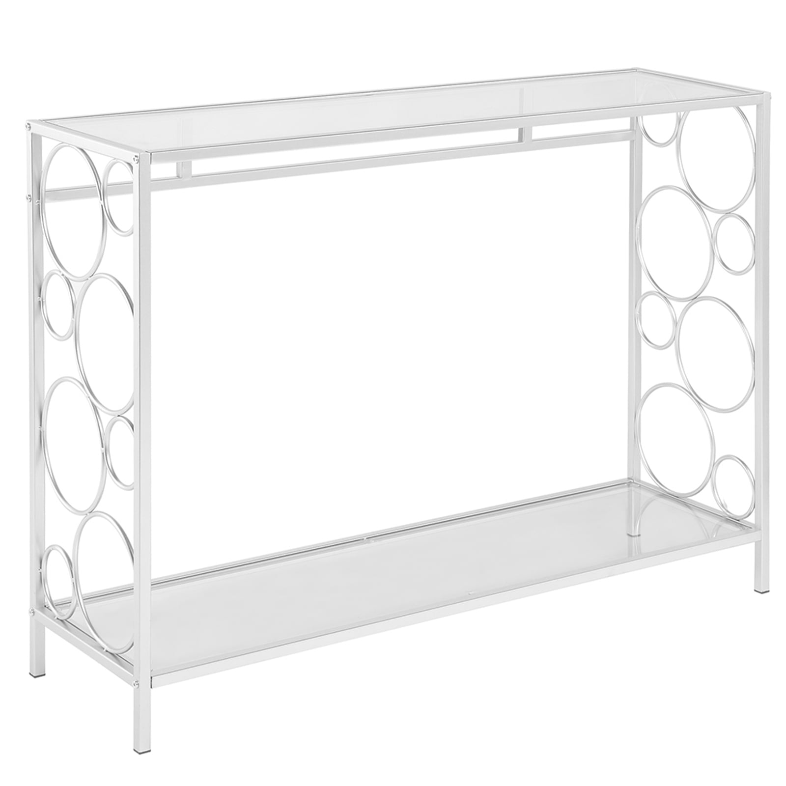 Winado Clear Glass Console Table Entryway Sofa Table with Shelves TV ...