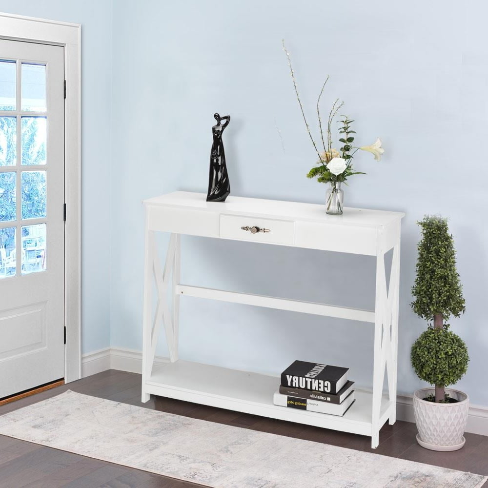 Winado Console Table with Drawer and Shelf,Sofa Table,Side Desk ...