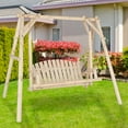 Winado Porch Swing Set Log Swing Stand Rustic Swing 2 Seater Nature 67 ...