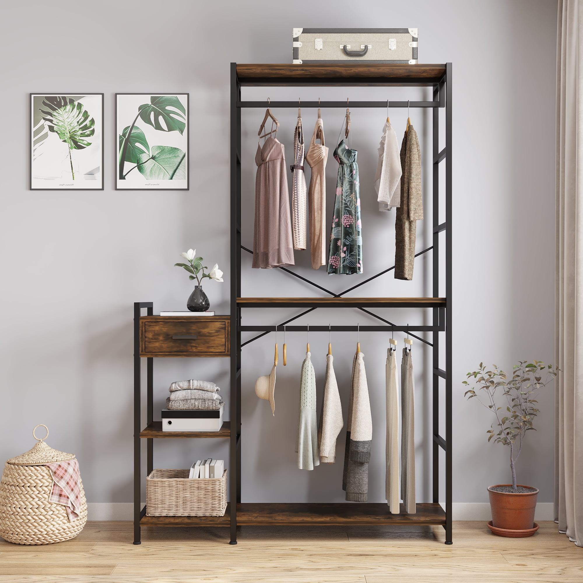 Winado Portable Closet Wardrobe, Heavy Duty Clothes Rack, Freestanding ...