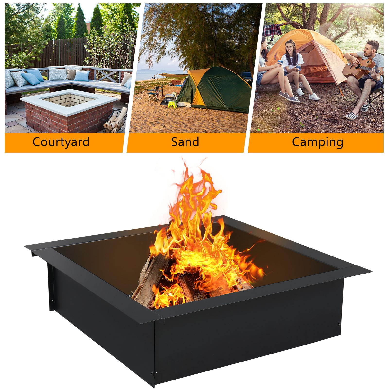 Winado Square Fire Ring 36-Inch Diameter Alloy Steel for Camping ...