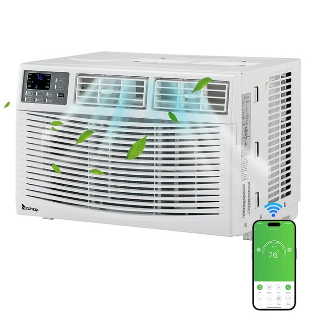 Winado 8000 BTU WiFi Enabled Ultra Quiet Window Air Conditioner, Easy ...