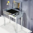 Winado Glass Vanity Table with Flip-Top Mirror, Desk Storage, and 3 ...