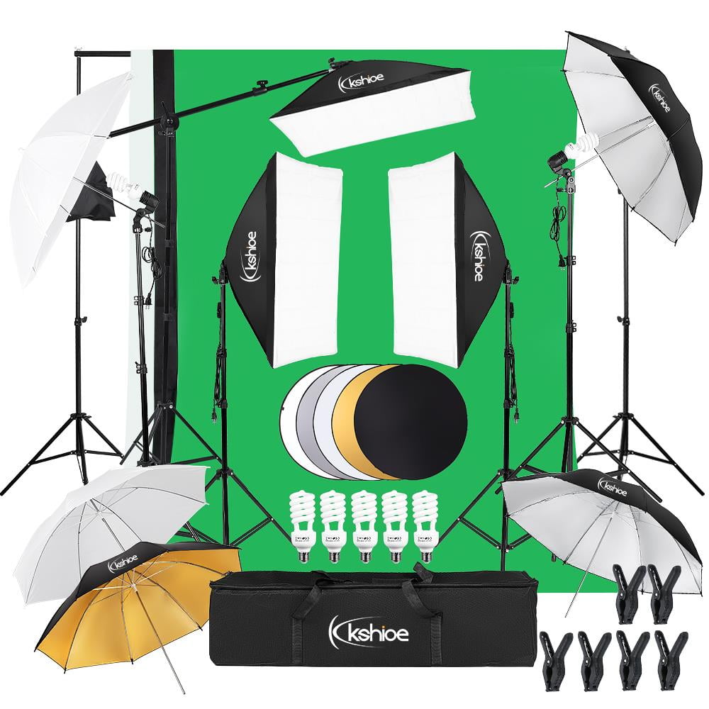 Winado Photography Lighting Kit, 3 Backdrops, 5 Umbrella Stands ...