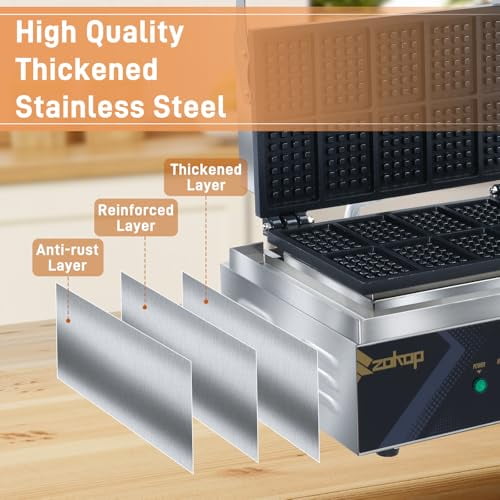 Winado Waffle Maker, Professional Belgian Commercial Waffle Maker ...