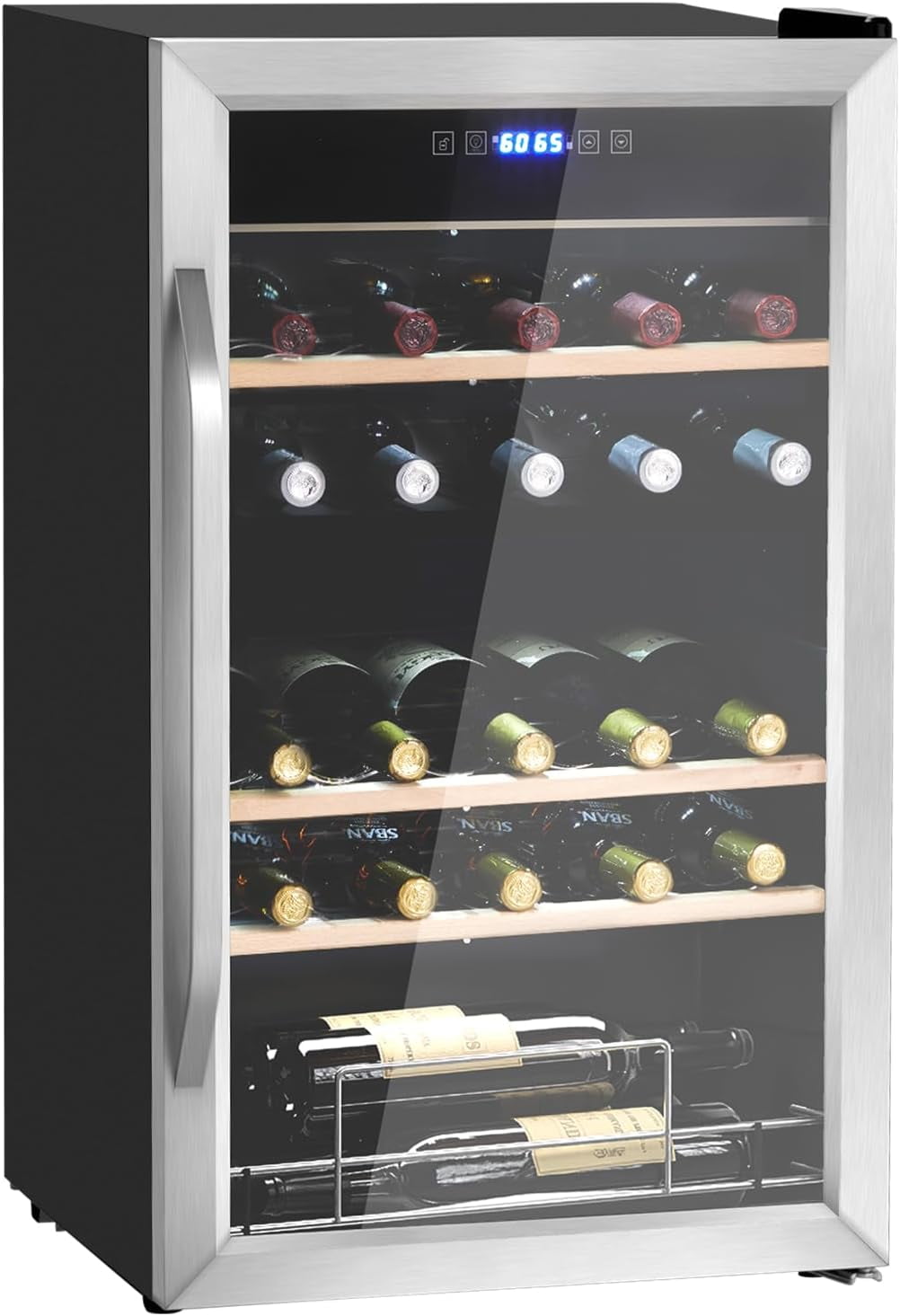 Winado Wine Cooler Refrigerator, 34 Bottle Freestanding Compressor Wine ...