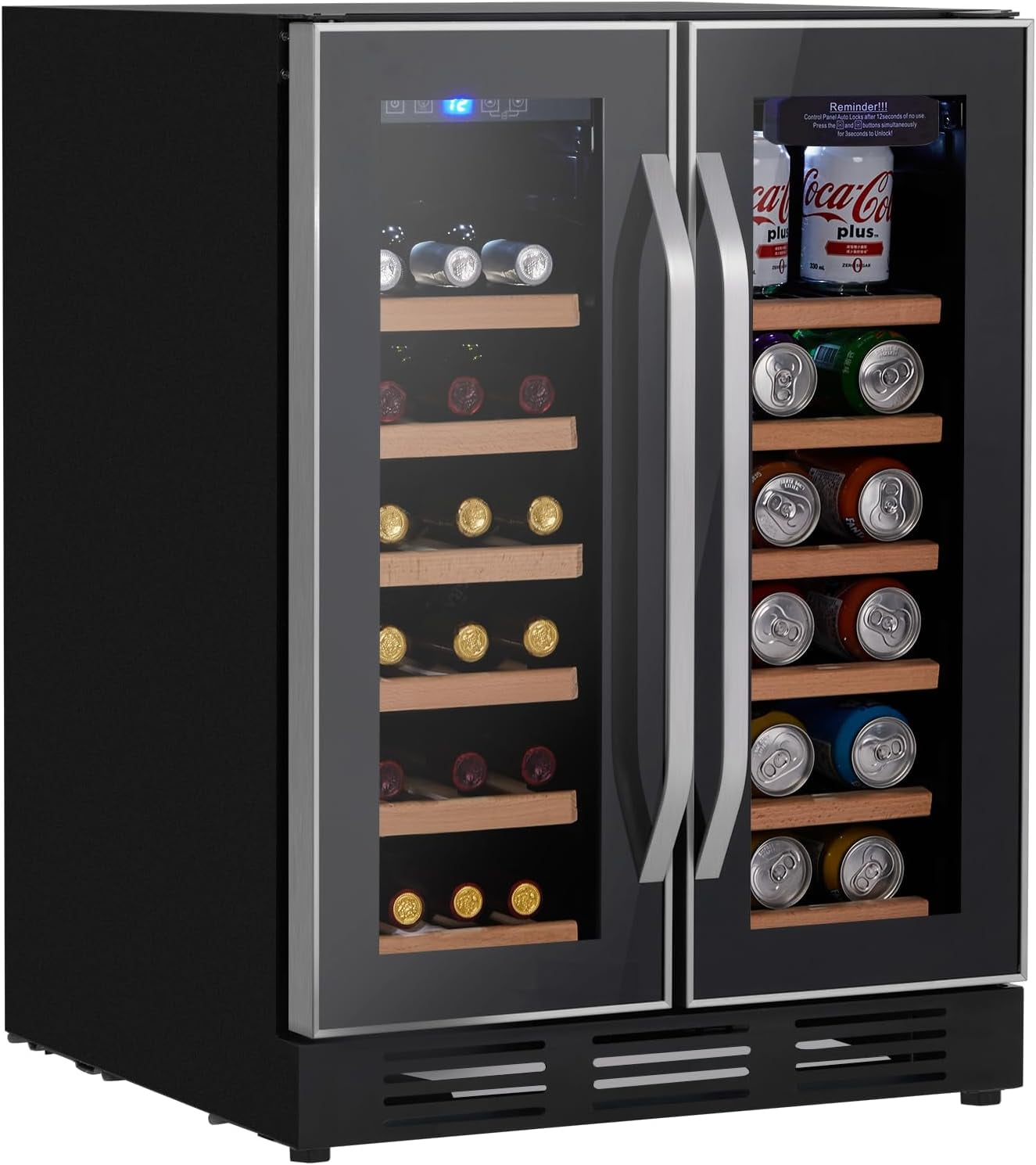 Winado Wine Cooler Refrigerator, 34 Bottle Freestanding Compressor Wine ...