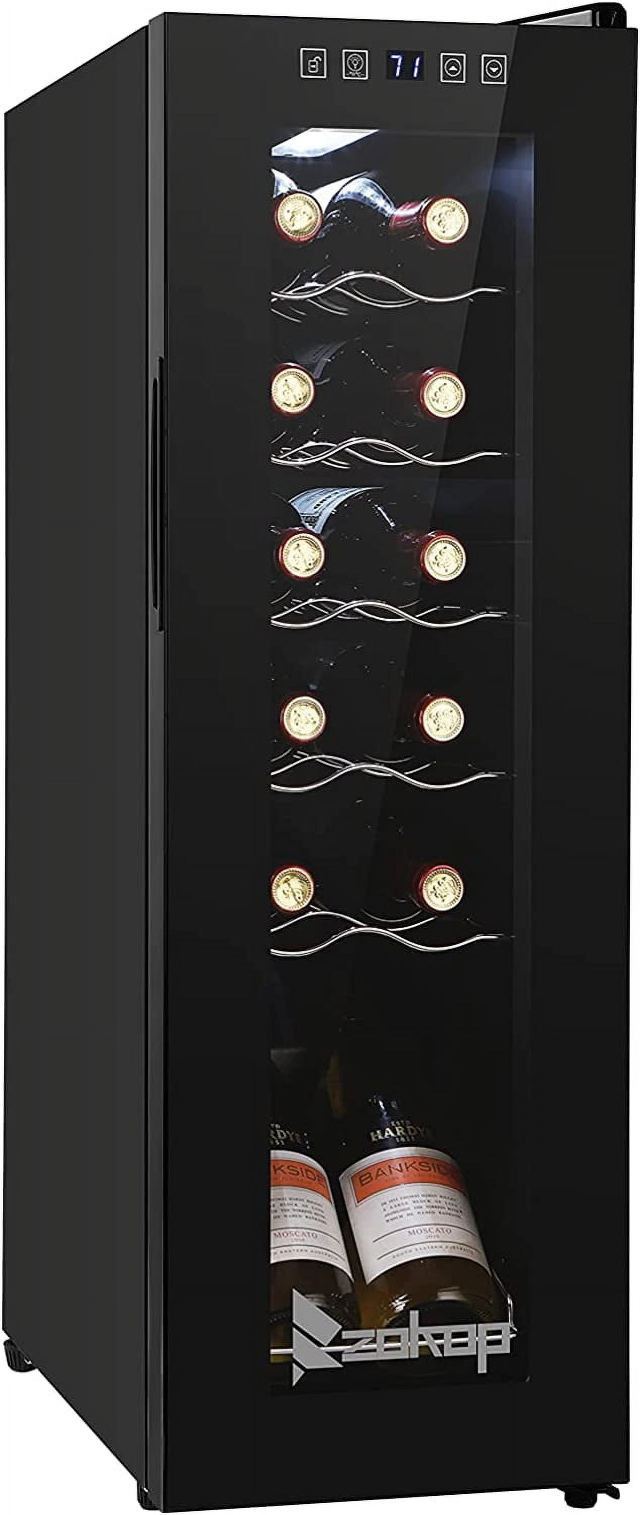 Winado Wine Cooler Refrigerator, 34 Bottle Freestanding Compressor Wine ...