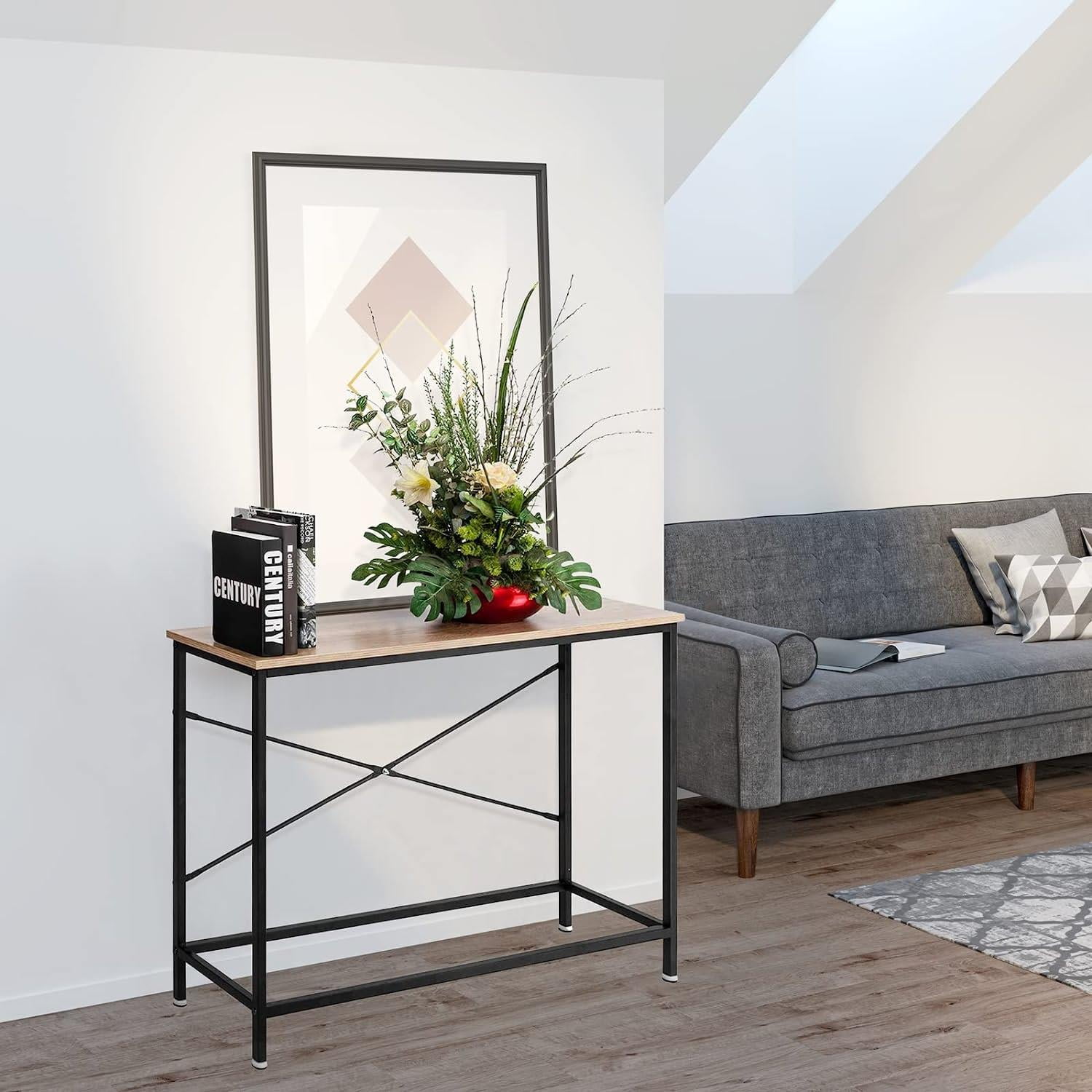 Winado Wood Console Sofa Table with Sturdy Metal Frame Side Table for ...