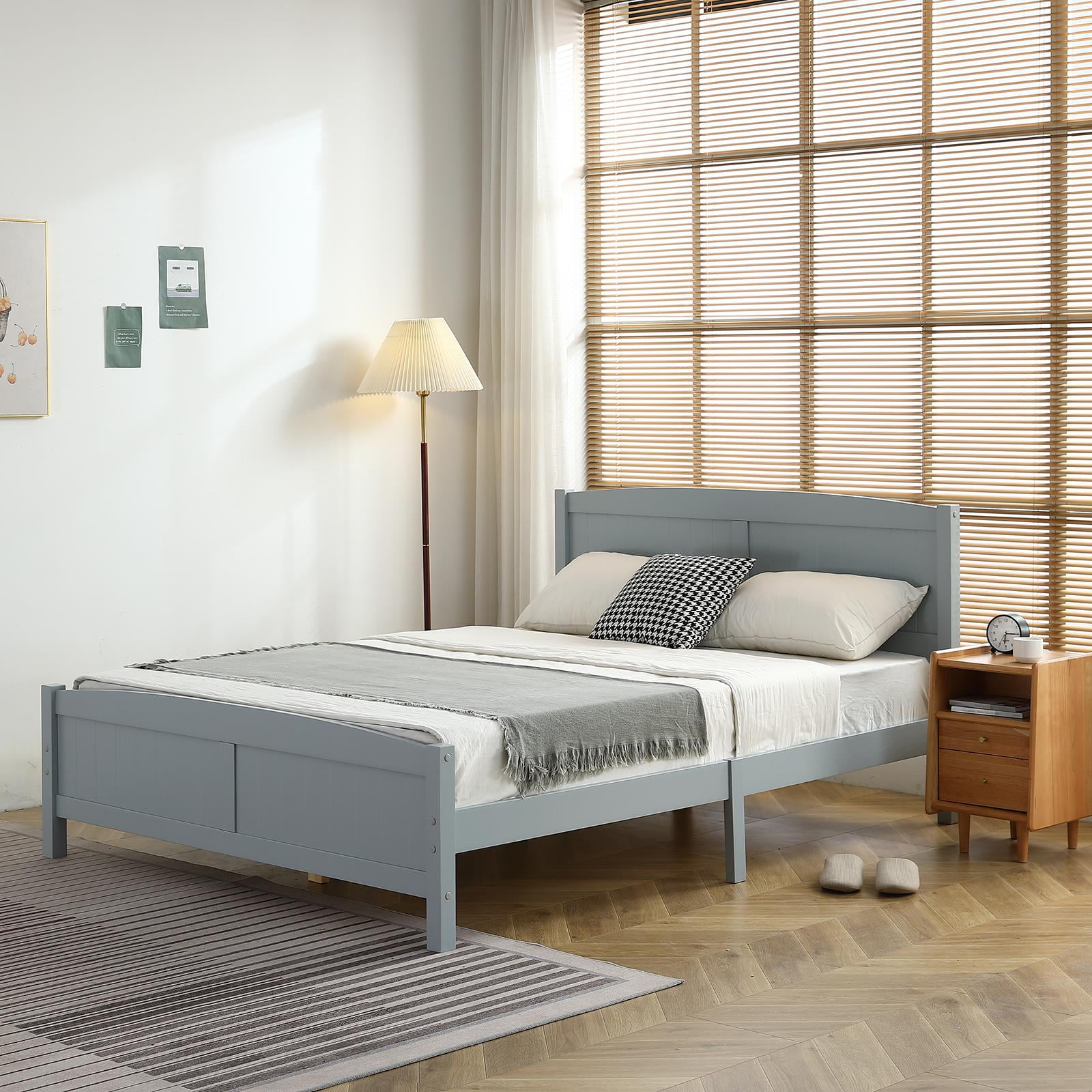 Winado Wood Platform Bed,Bed with Headboard and footboard, Bedroom ...
