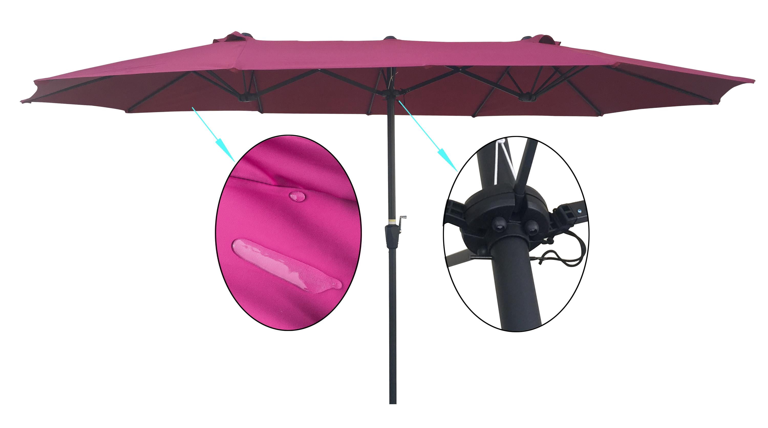 Winado15ft Patio Double Side Umbrella with Base Large Umbrella Red ...