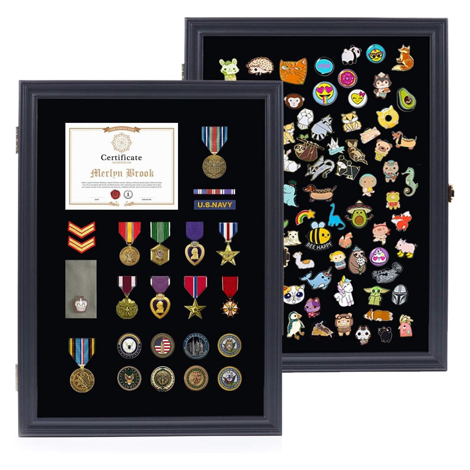 Winbold Acrylic Pin Display Case with Anti-Theft Locking, Military ...