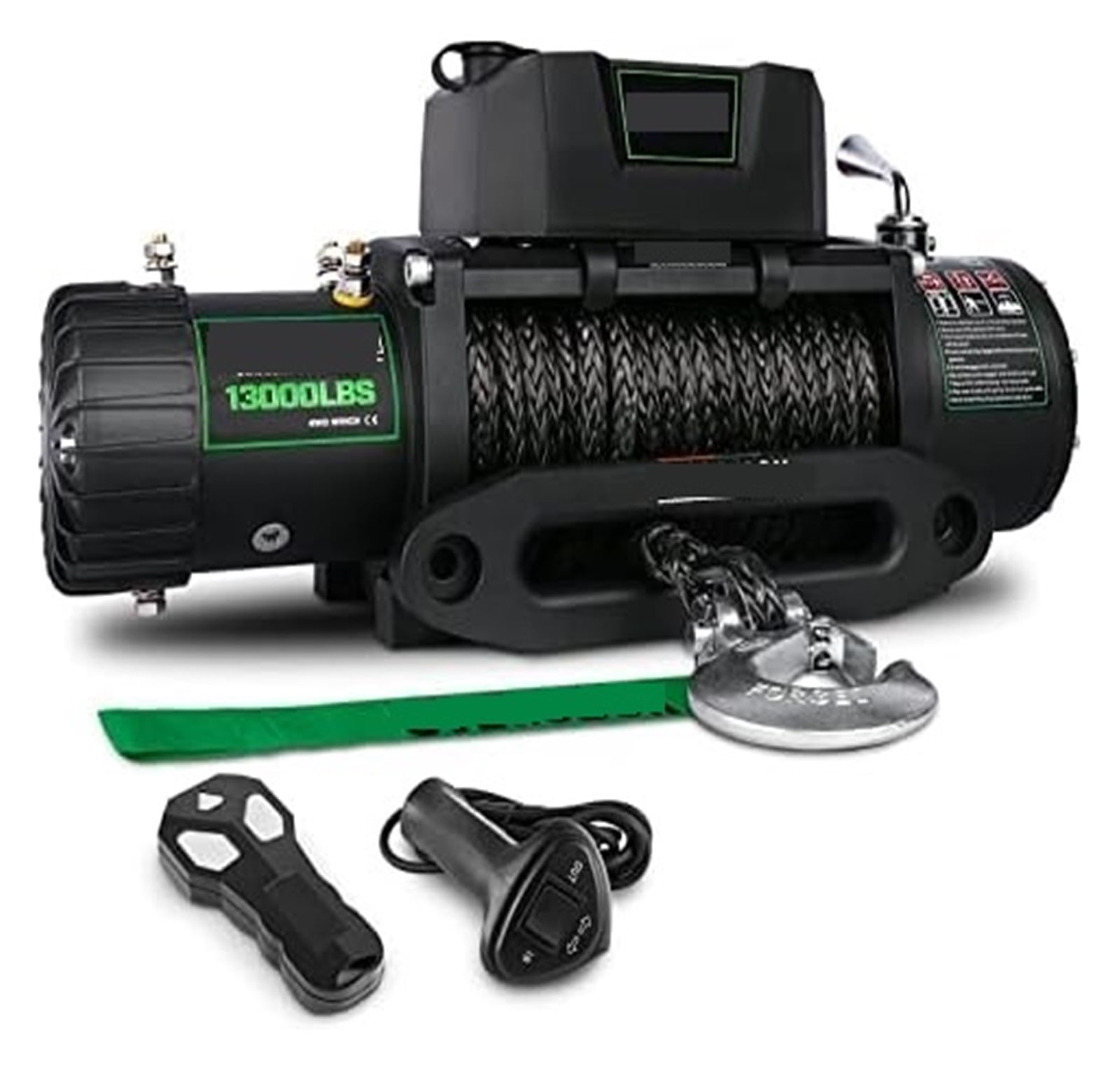 Winch 13000lb. Winch Kit Synthetic Rope,12V Waterproof Winch With ...