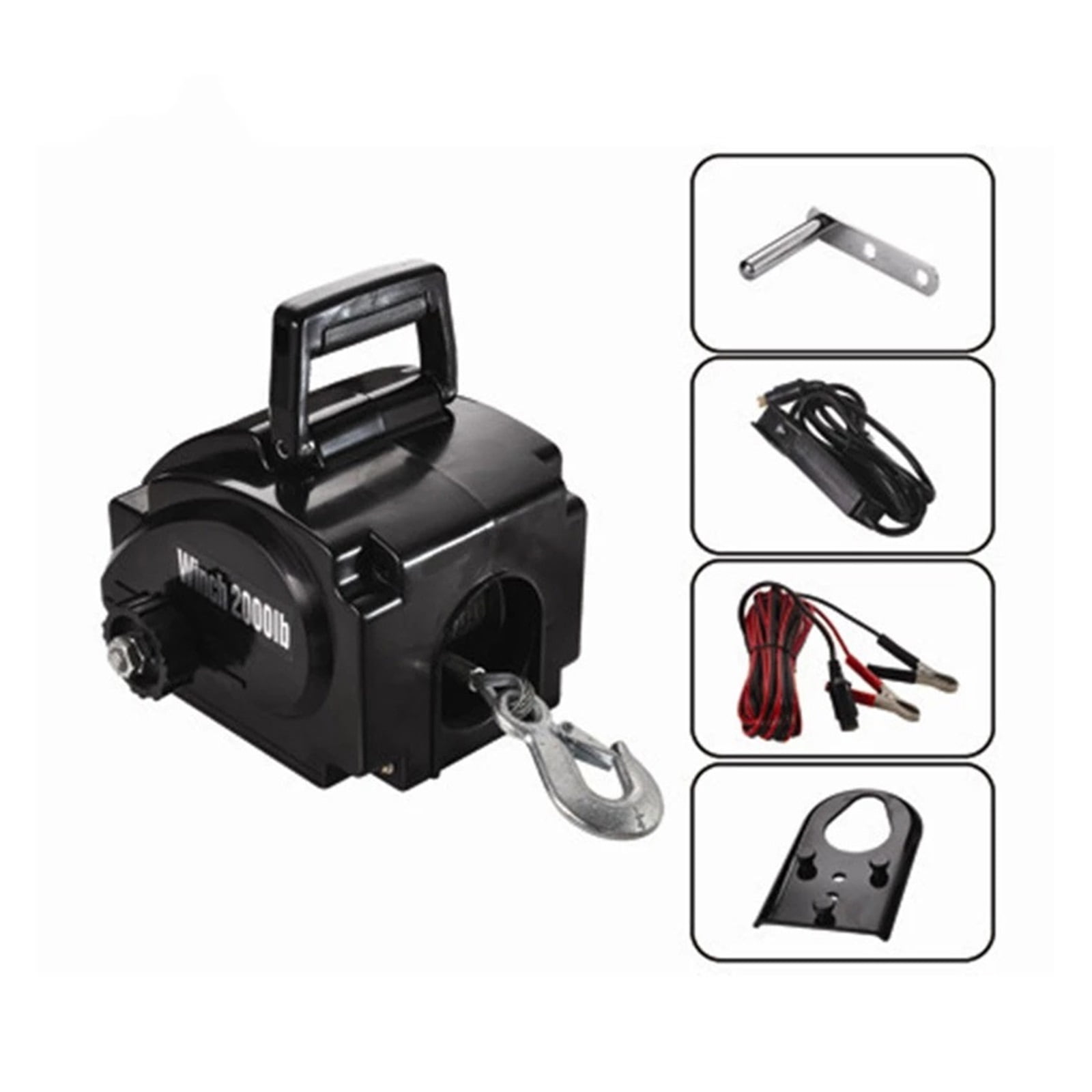 Winch 2000lbs Portable Boat / Yacht Electric Winch Rubber Boat Tractor ...