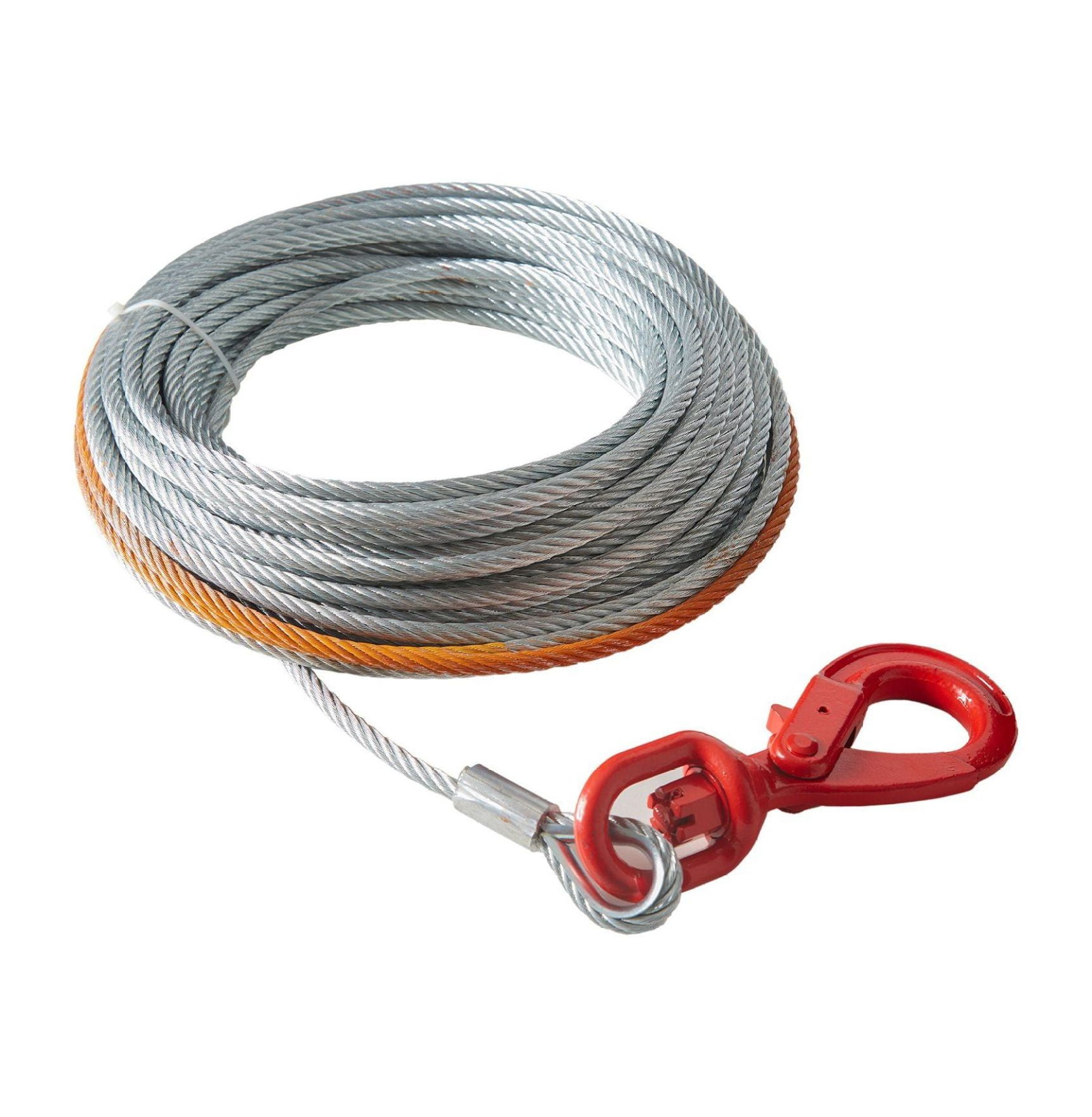 Winch Cable 3/8 Inch x 75 Feet, 15,200 lbs Galvanized Steel Wire Rope ...