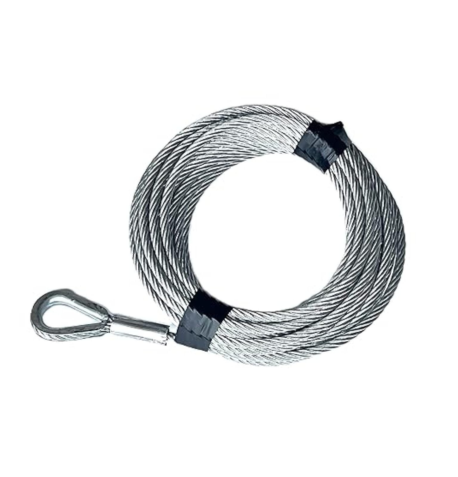 Winch Cable 5/16" x 50ft - Galvanized Steel Aircraft Cable 7x19 Strand - 9800lb Breaking ...