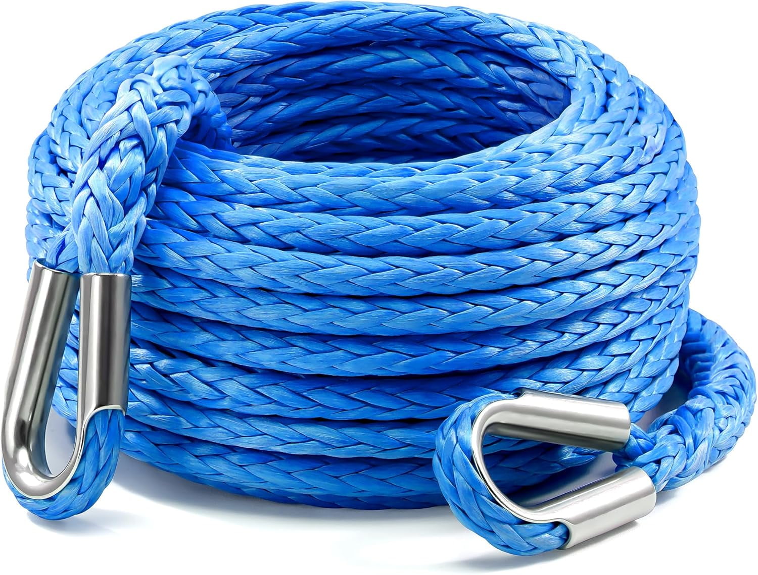 Winch Rope Extension 3/8 Inch x 50 Ft 26,500 Lbs, Synthetic Winch ...