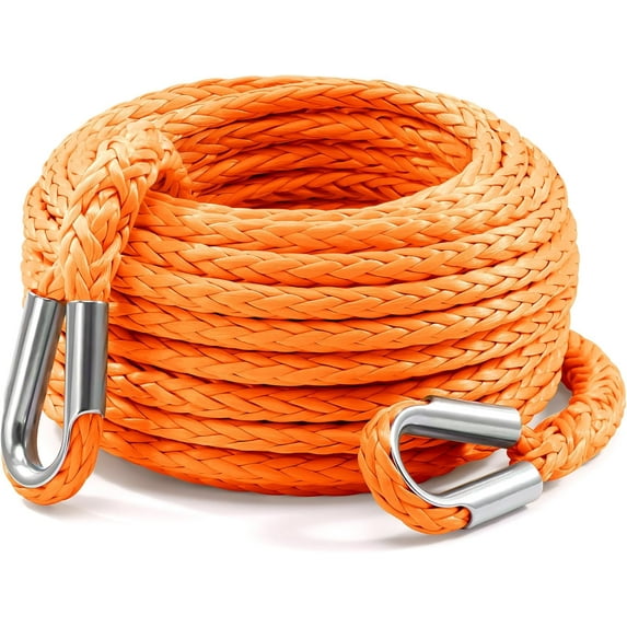 Winch Rope Extension 3/8 Inch x 50 Ft 26,500 Lbs, Synthetic Winch ...