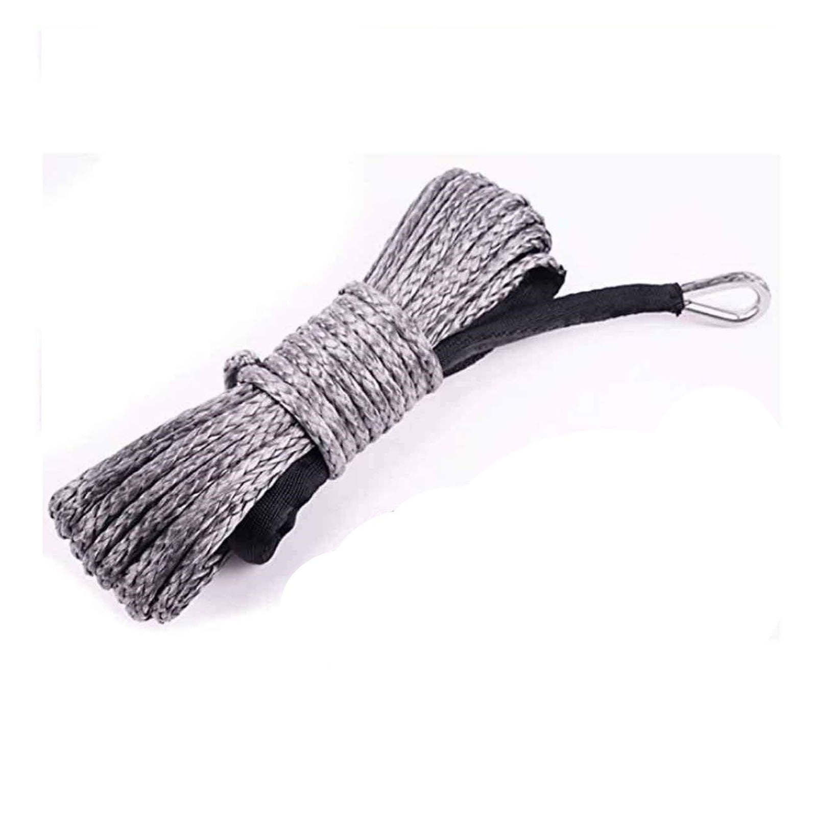 Winch Rope String Line Cable With Sheath Gray Synthetic Towing Rope 15m ...