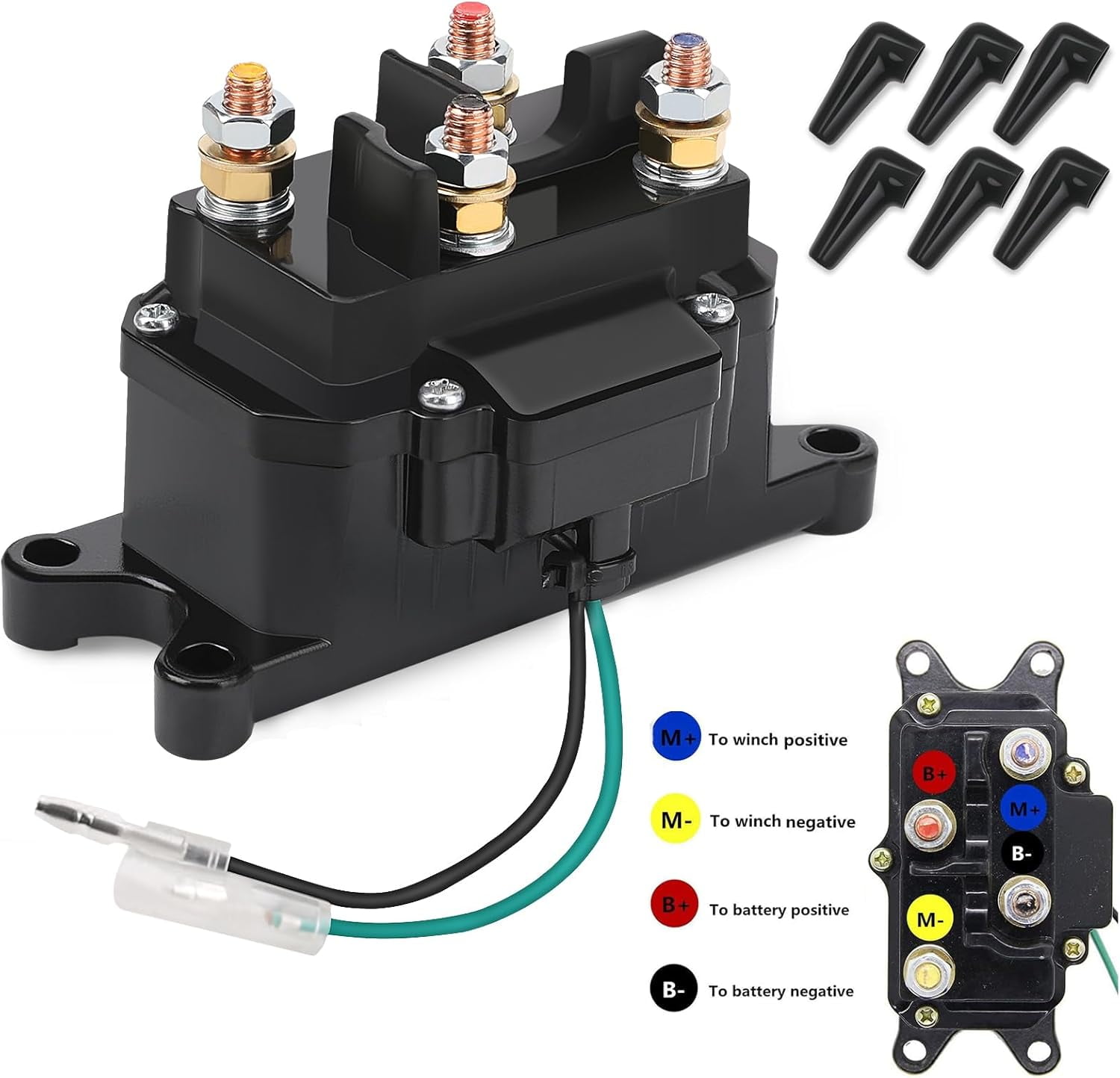 Winch Solenoid Relay Contactor 12V 250A Winch Relay Thumb Truck for ATV ...