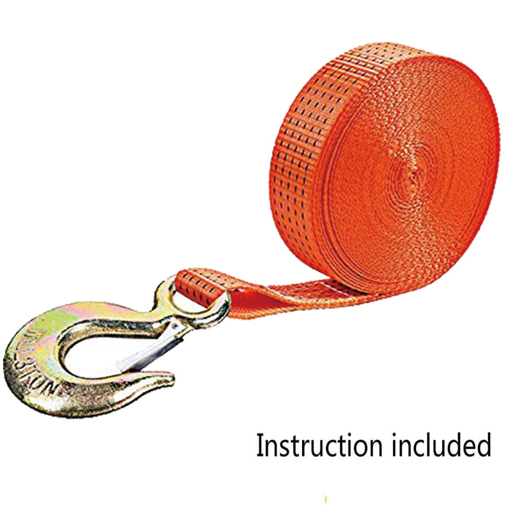 Winch Straps 2" x 20', Break Strength 10000lbs, Heavy Duty Towing ...