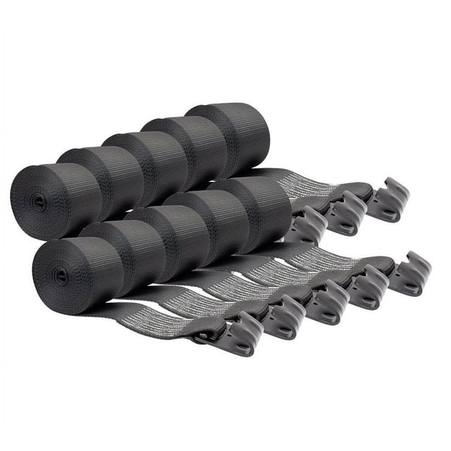 Winch Straps 4" x 30' Black Heavy Duty Tie Down w/ Flat Hook WLL# 5400 ...