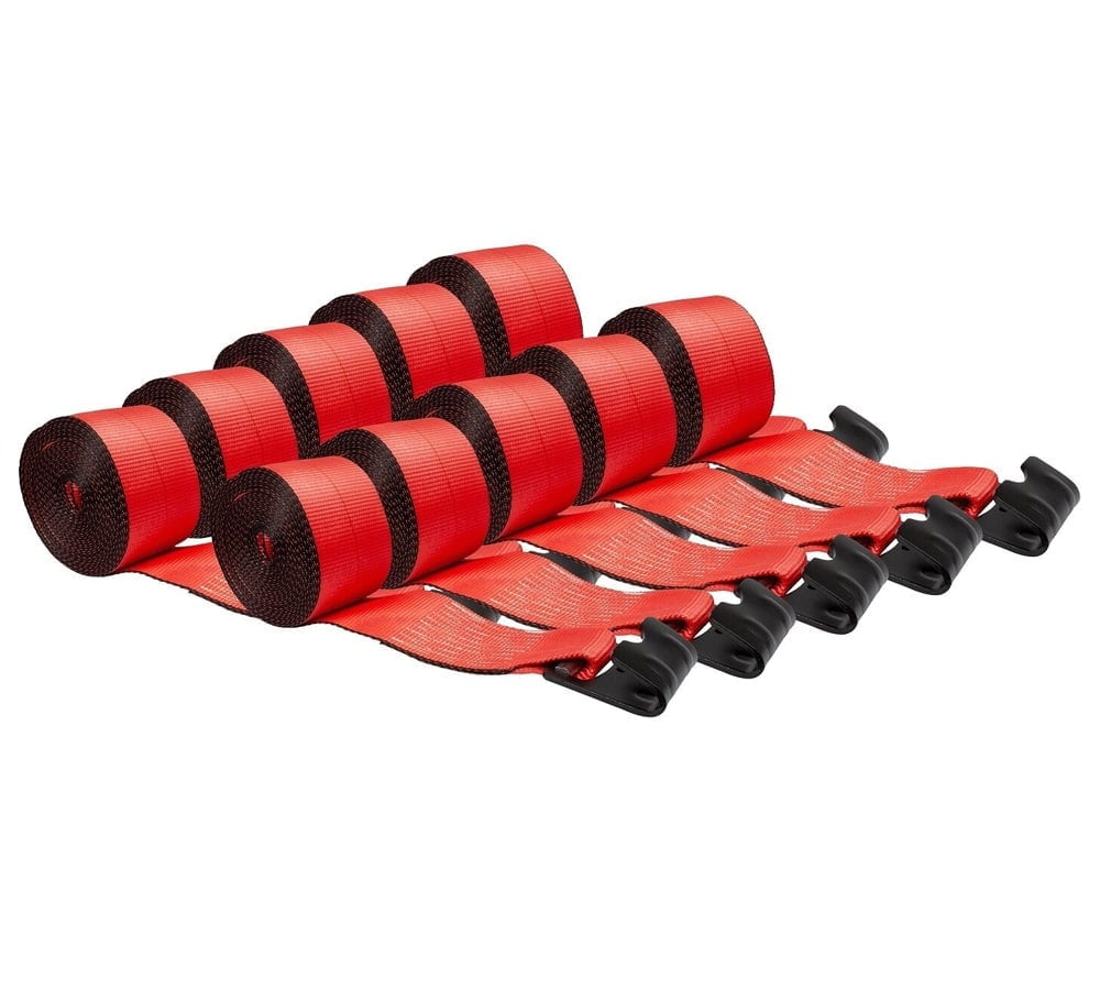 Winch Straps 4" x 30' Red Heavy Duty Tie Down w/ Flat Hook WLL# 5400 ...