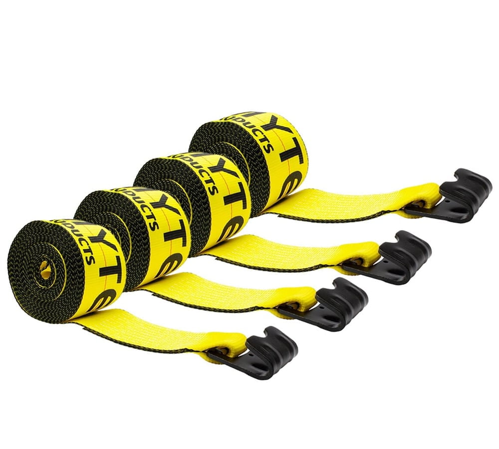 Winch Straps 4" x 30" Yellow Heavy Duty Tie Down w/ Flat Hook eXtreme ...