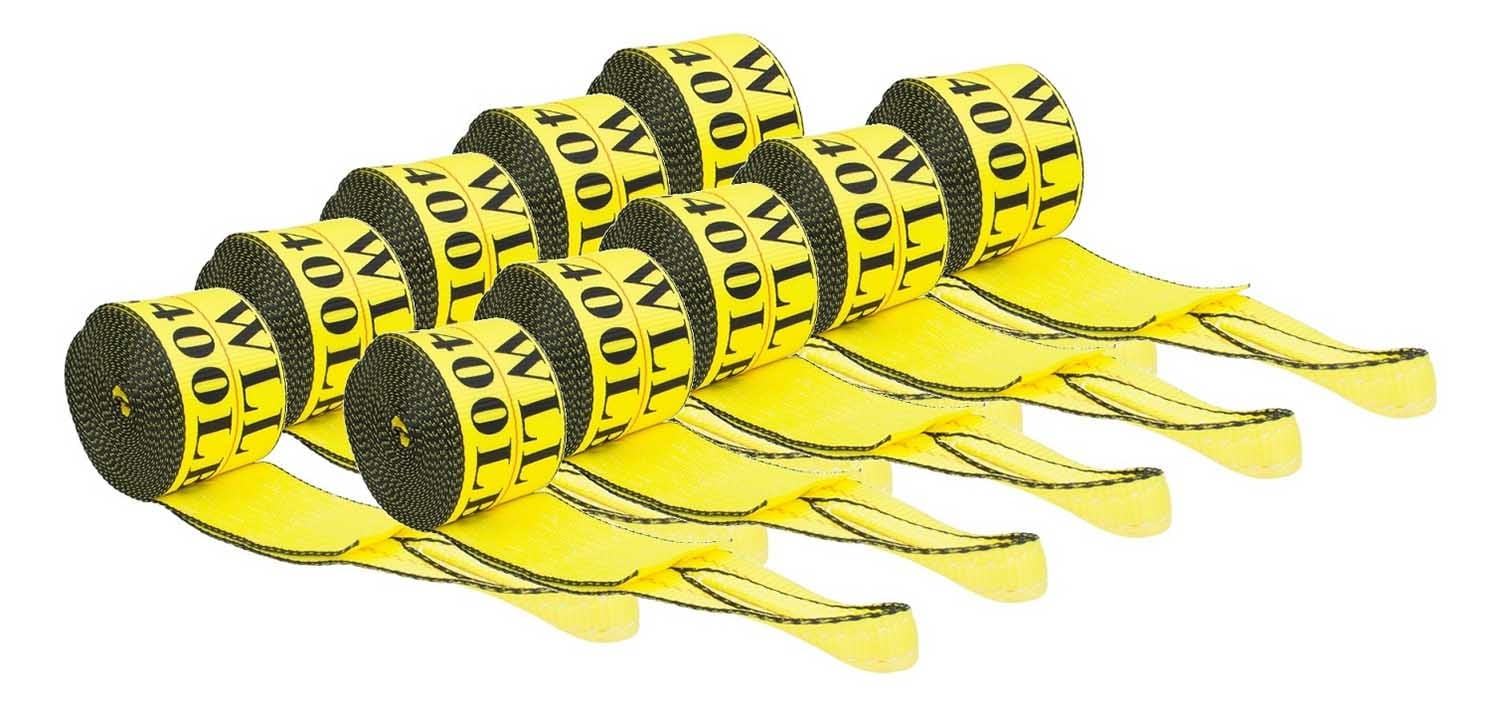 Winch Straps 4" x 30" Yellow Heavy Duty Tie Down w/ Sewn Loop WLL# 5400 ...