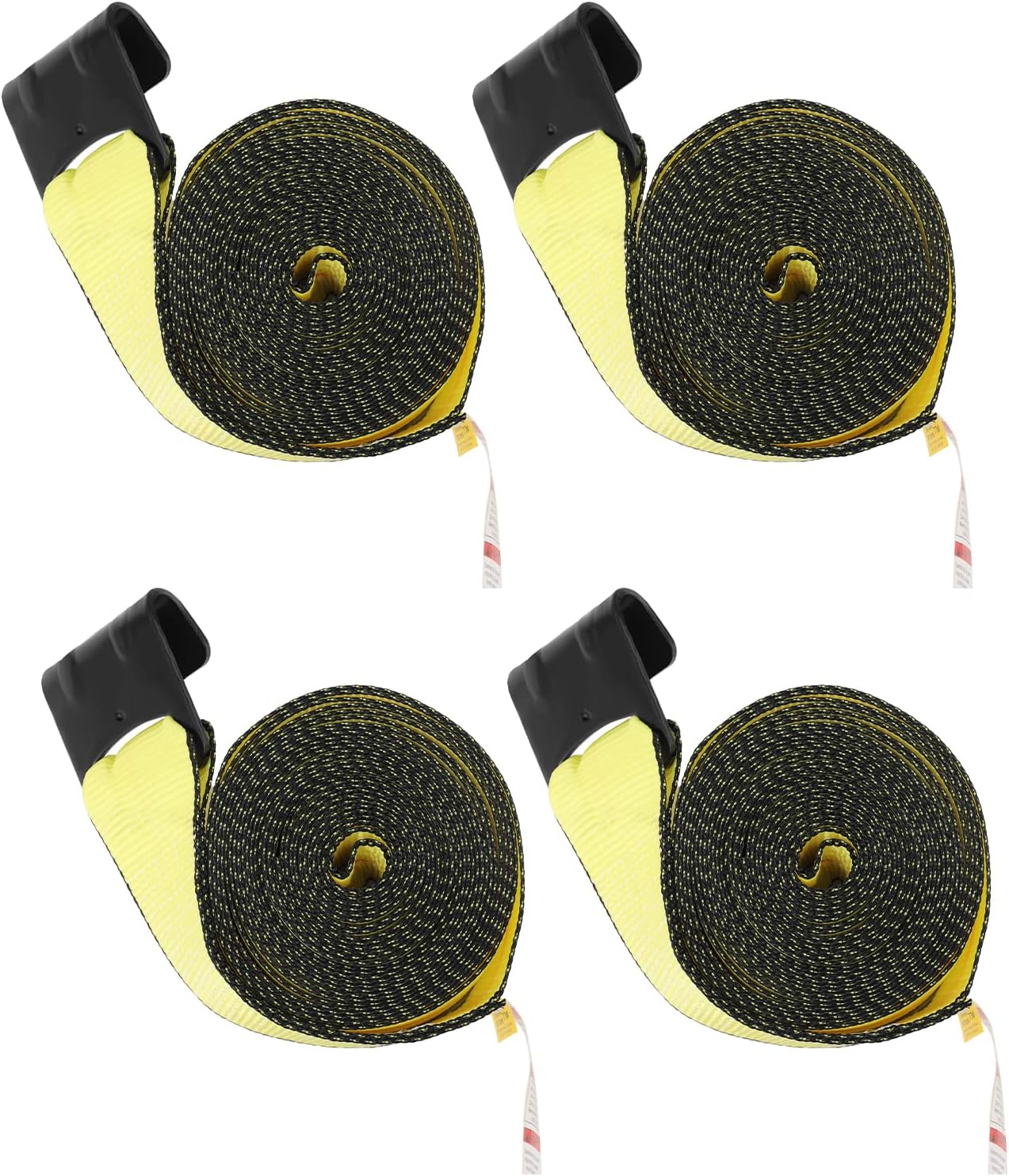 Winch Straps w/Flat Hook 4" x 40' Heavy Duty Flatbed Tie Down Yellow ...