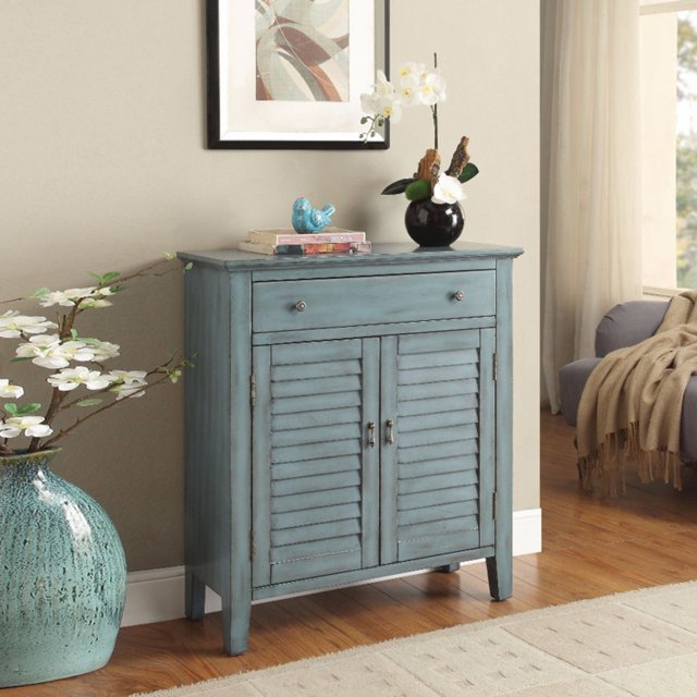 Winchell Antiqued Console Table Antique Blue - Walmart.com