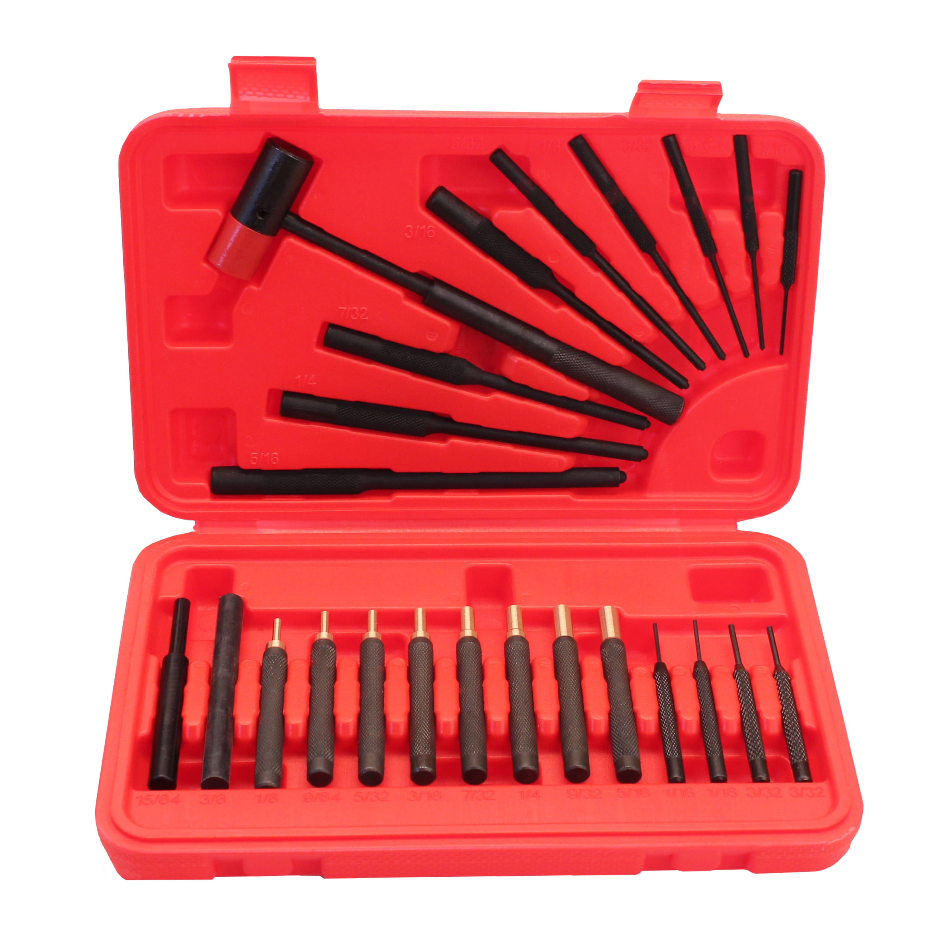 Winchester 24 Piece Punch Set with Brass, Steel, Hammer, and 6 Roll Pin Punches - Walmart.com