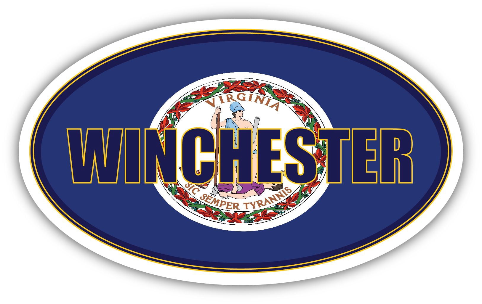 Winchester City Virginia State Flag | VA Flag Winchester County Oval ...