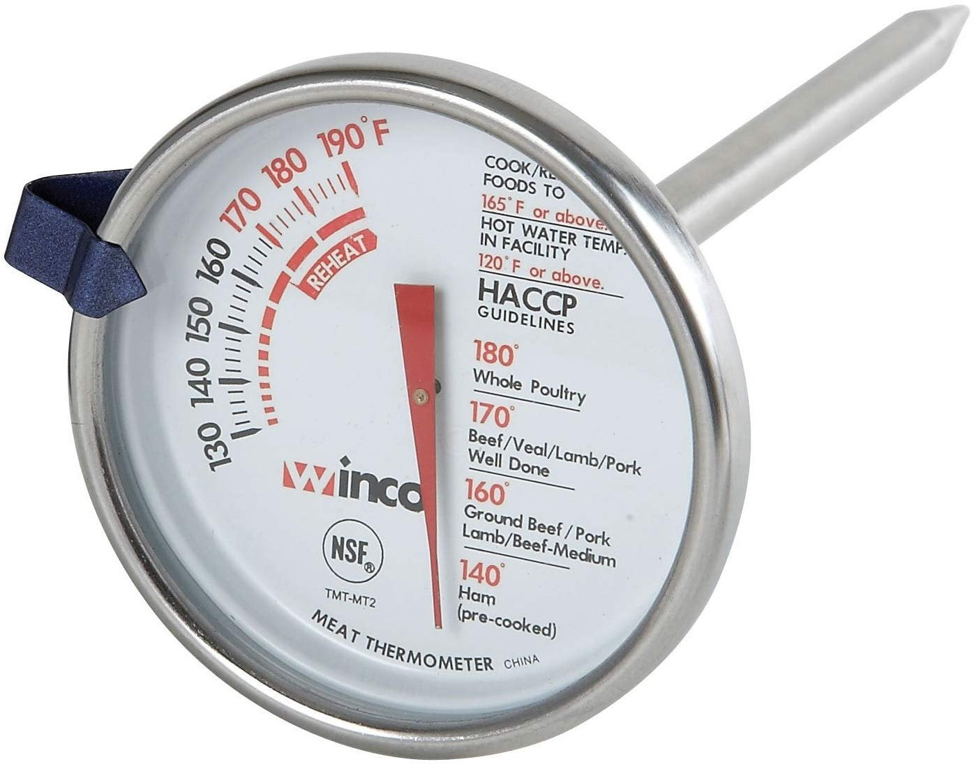 Winco 2-Inch Dial Meat Thermometer with 5-Inch Probe - Walmart.com