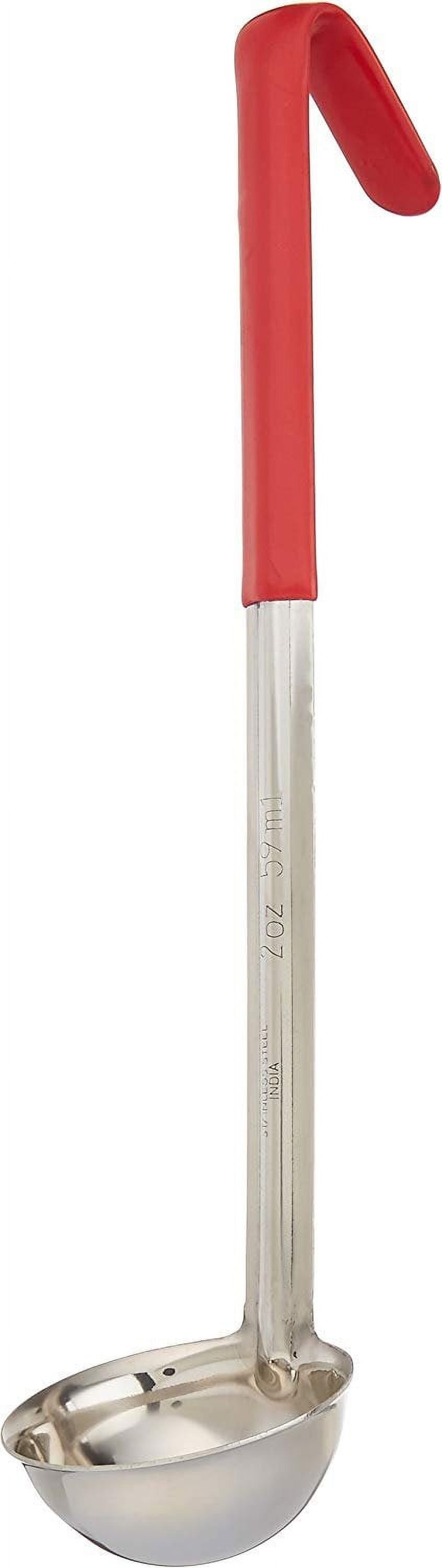 Winco 2-Ounce Stainless Steel Soup Ladle with Non-Slip Red Handle ...