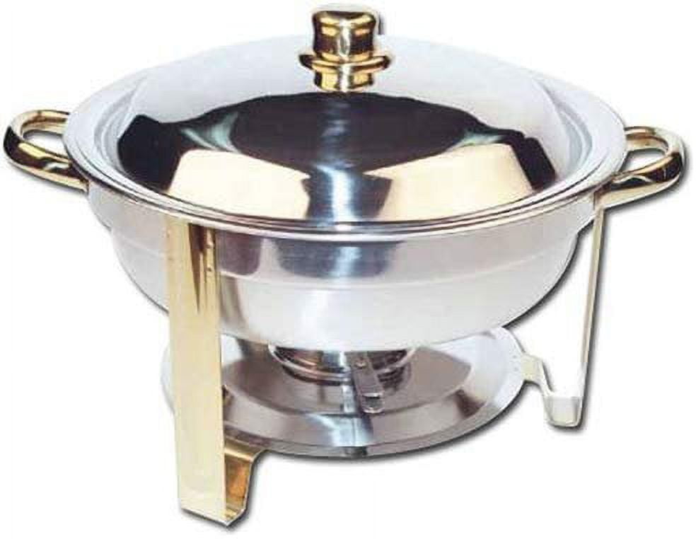 Winco 203, 4-Quart Gold-Accented Stainless Steel Oval Chafer - Walmart.com