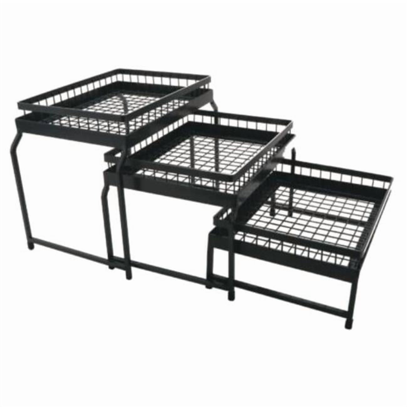 Winco IR-735-MG-1292MG 3-Tier Nesting Stand Set with Urban Rustic ...