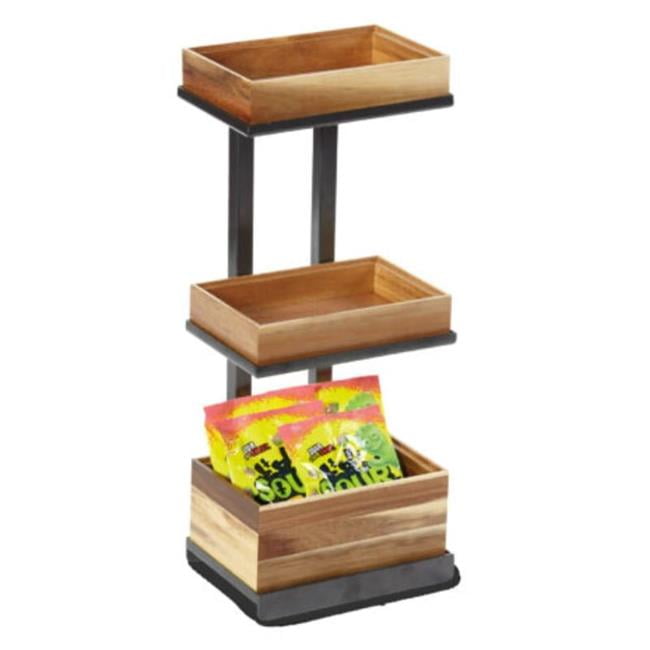 Winco MTS-20M-MG 9.25 x 6.25 in. Rectangular 3-Tier Merchandiser Stand ...