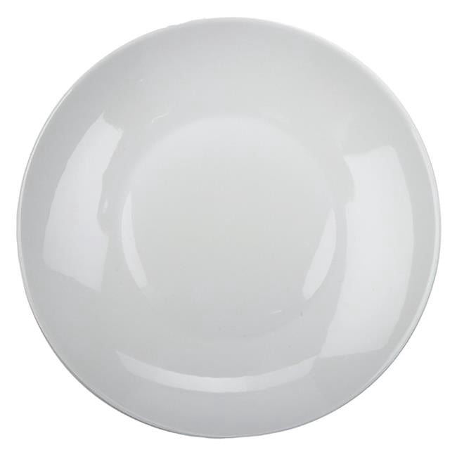 Winco PA1101823112 9 in. Bright White Porcelain Round Deep Coupe Plate ...