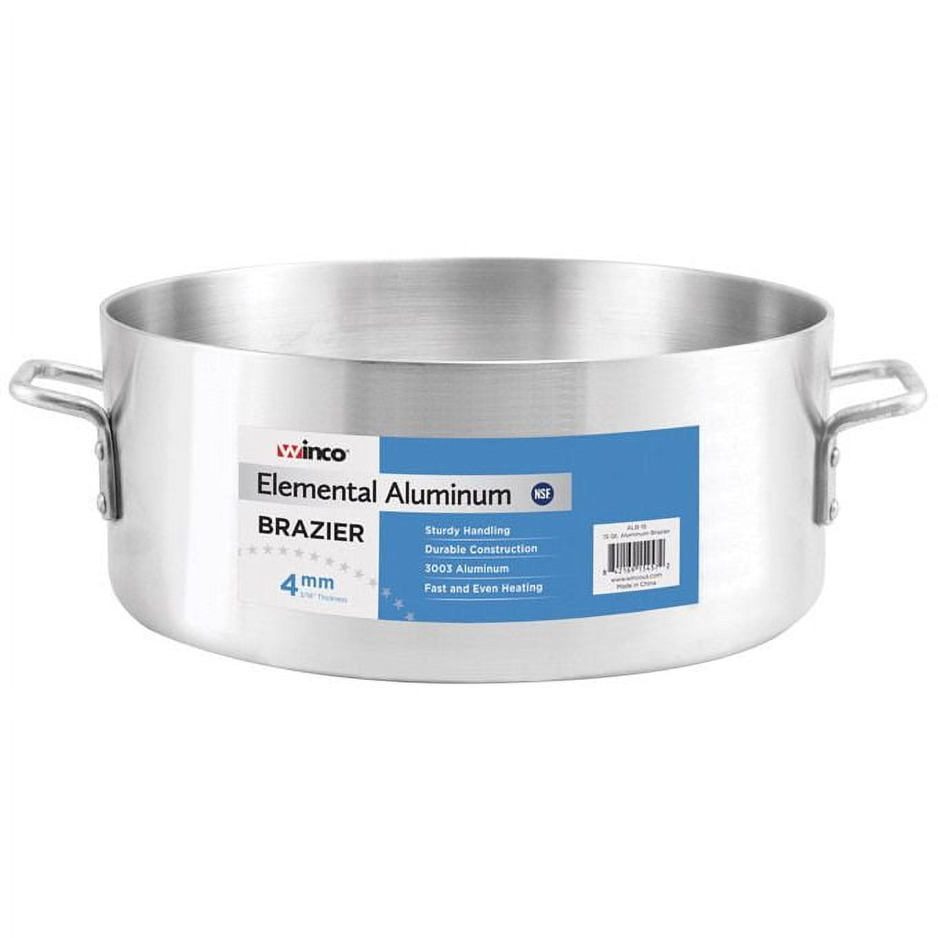 Winco ALB-24, 24-Quart Elemental Aluminum Brazier Pan, NSF - Walmart.com