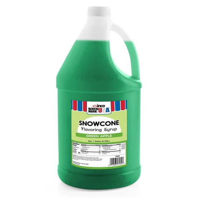 Winco 72009CS Benchmark Snow Cone Syrup, Green Apple, 1 gal - Walmart.com