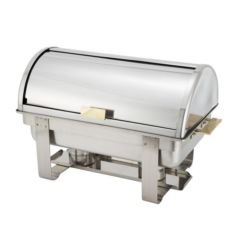Winco C-5080 Dallas Gold-Accented 8-Quart Stainless Steel Chafing Dish ...