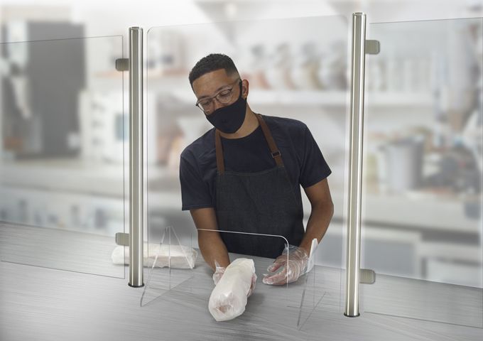 Winco Clear Safety Shield Wx Hx Clear, 24”Wx32”Hx14"D with 12"Wx8 ...