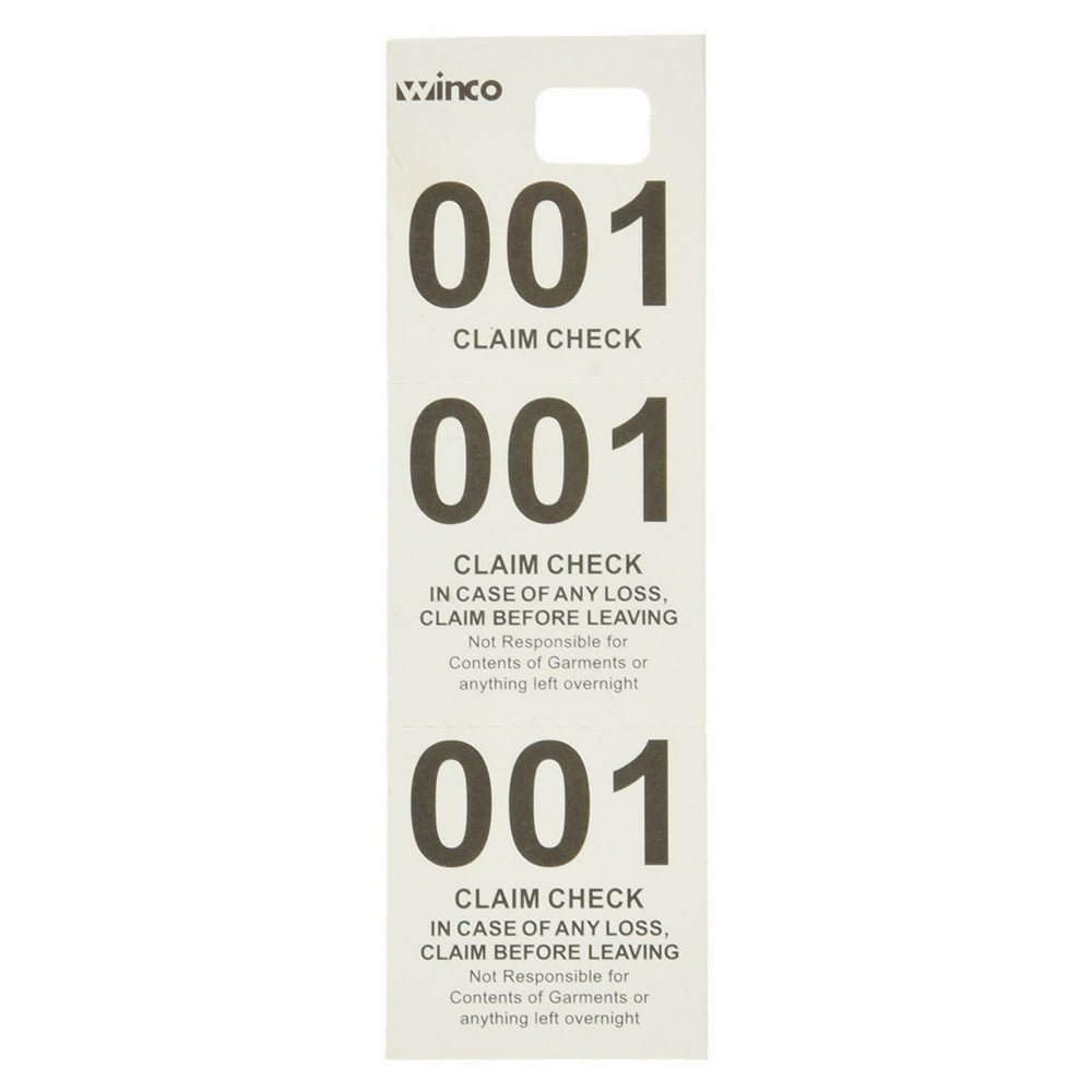 Winco Coat Check Tags, White | 500/Box - Walmart.com