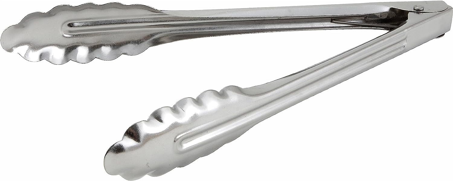 Winco Coiled Spring Medium Weight Stainless Steel Utility Tong, 9-Inch ...